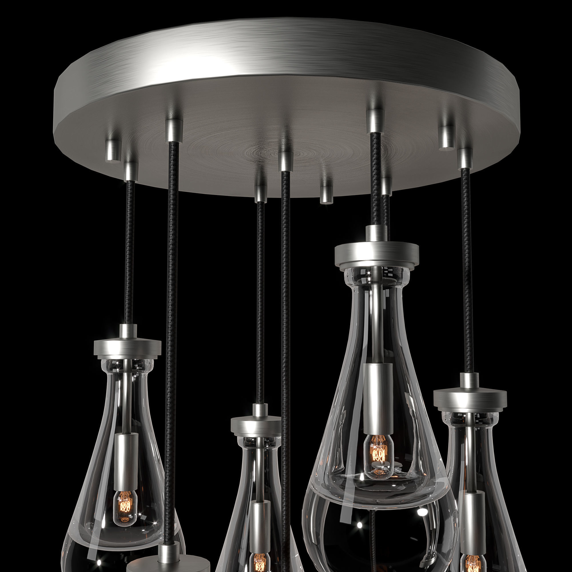 Rain Linear Chandelier 18 RH 3D model | CGTrader