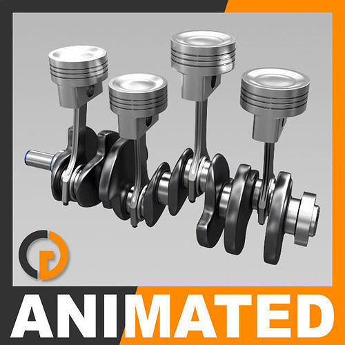 Animated L4 Engine Cylinders 3D model animated | CGTrader