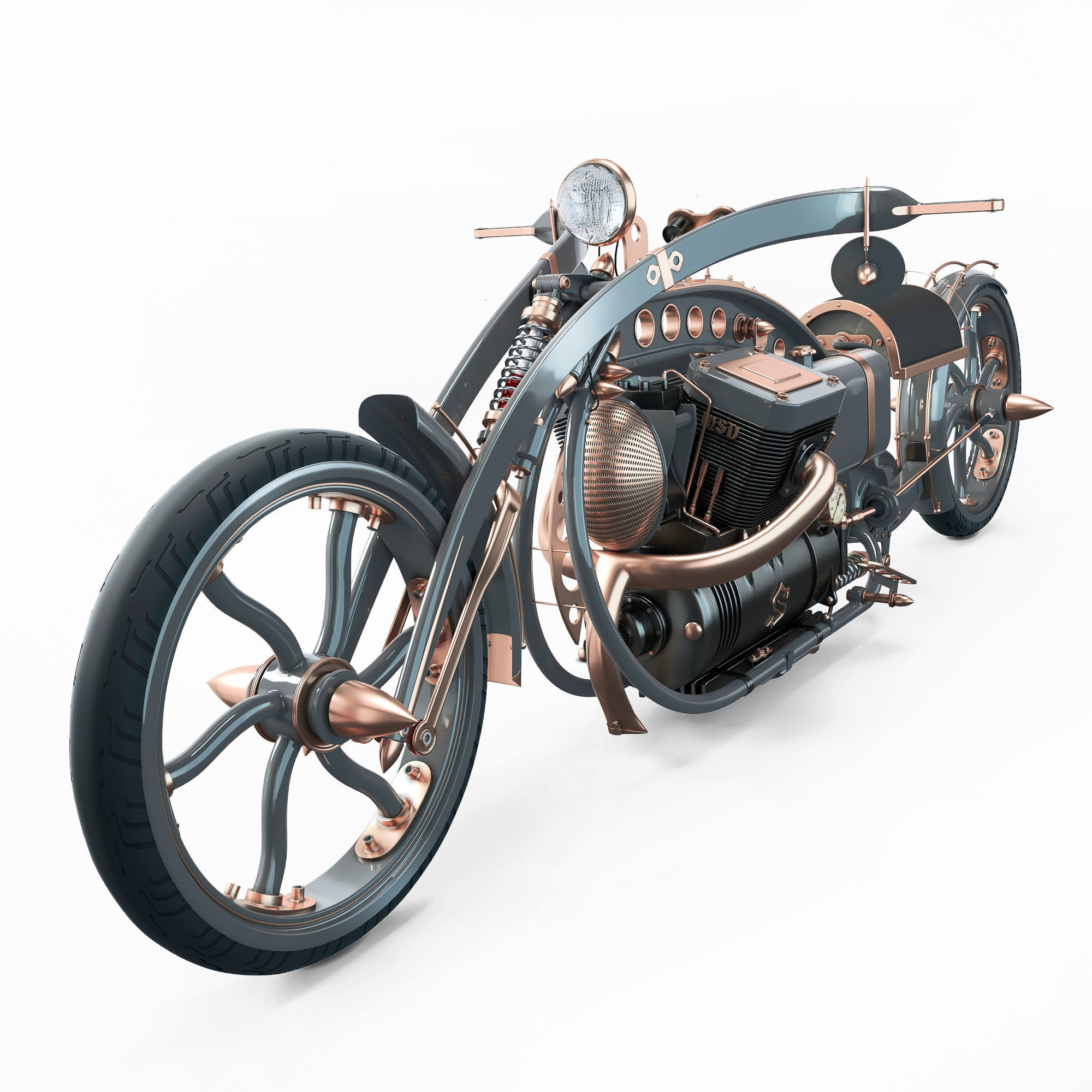 Steam punk bike 3D model | CGTrader