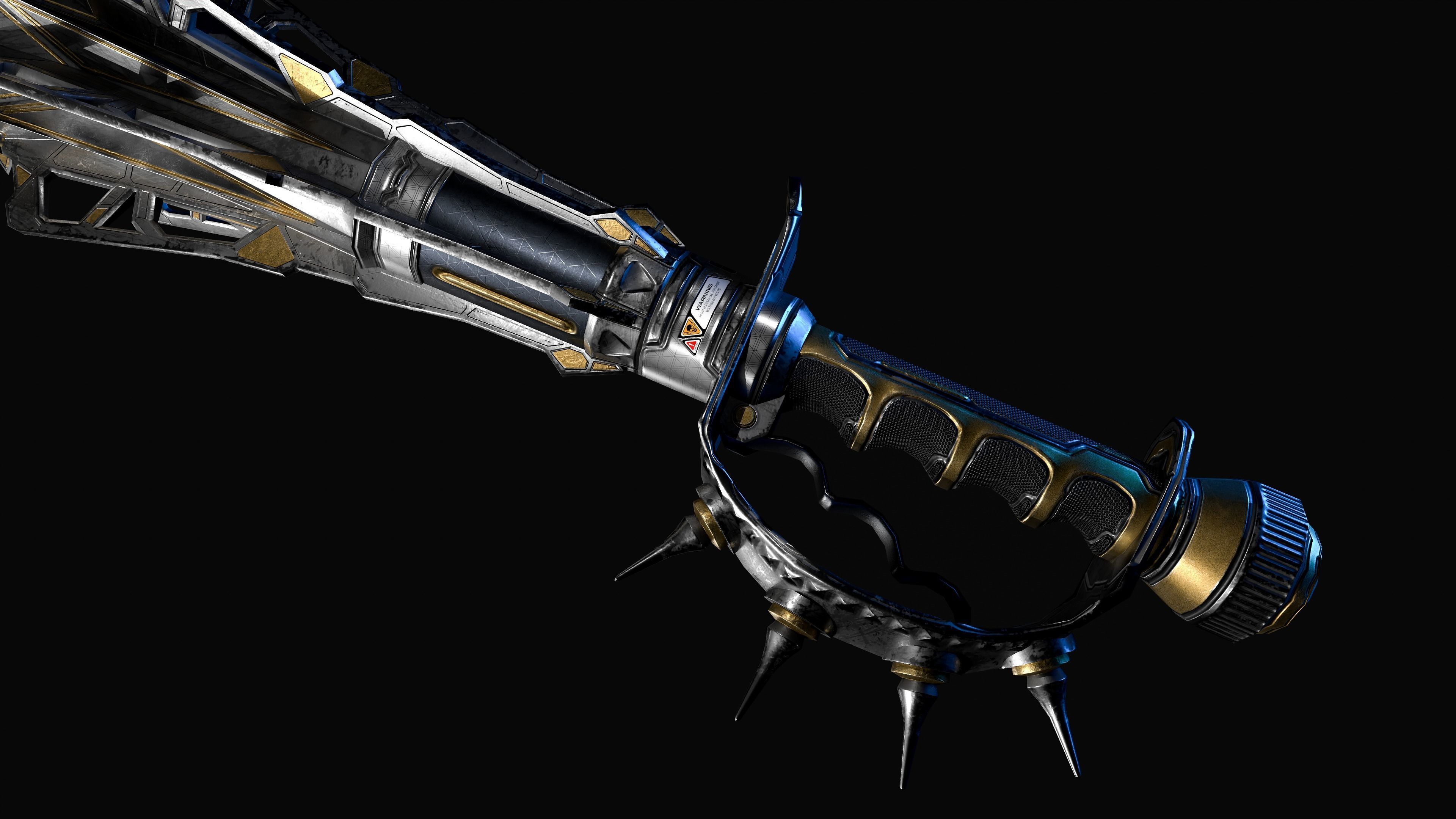 3D model Sci-Fi Electric Cyber Mace VR / AR / low-poly | CGTrader