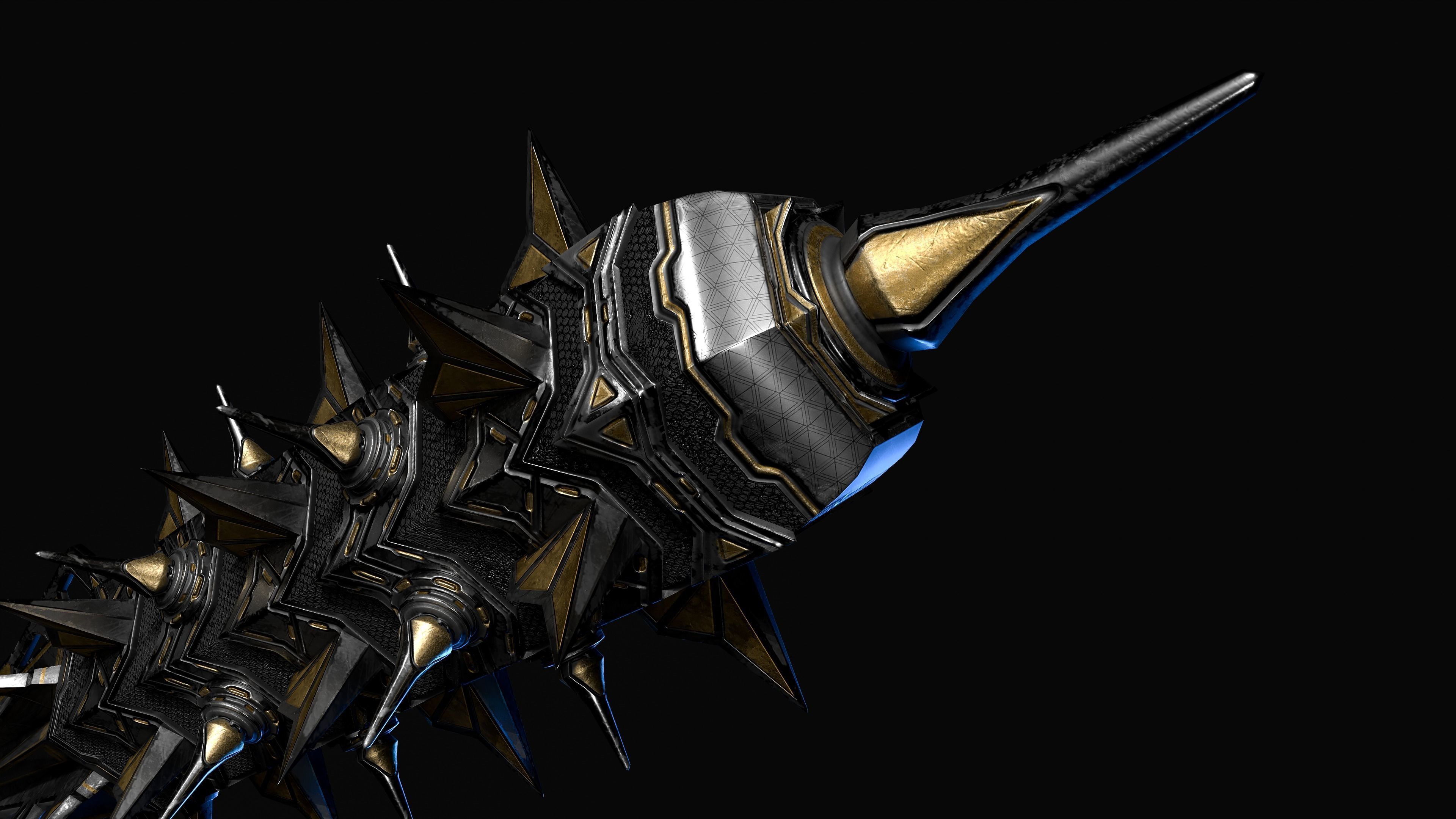 3D model Sci-Fi Electric Cyber Mace VR / AR / low-poly | CGTrader