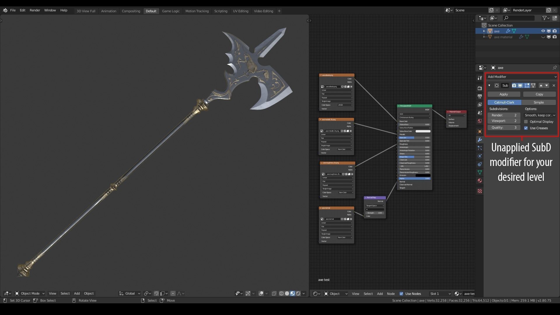 3D model Fantasy Halberd Axe Polearm VR / AR / low-poly | CGTrader
