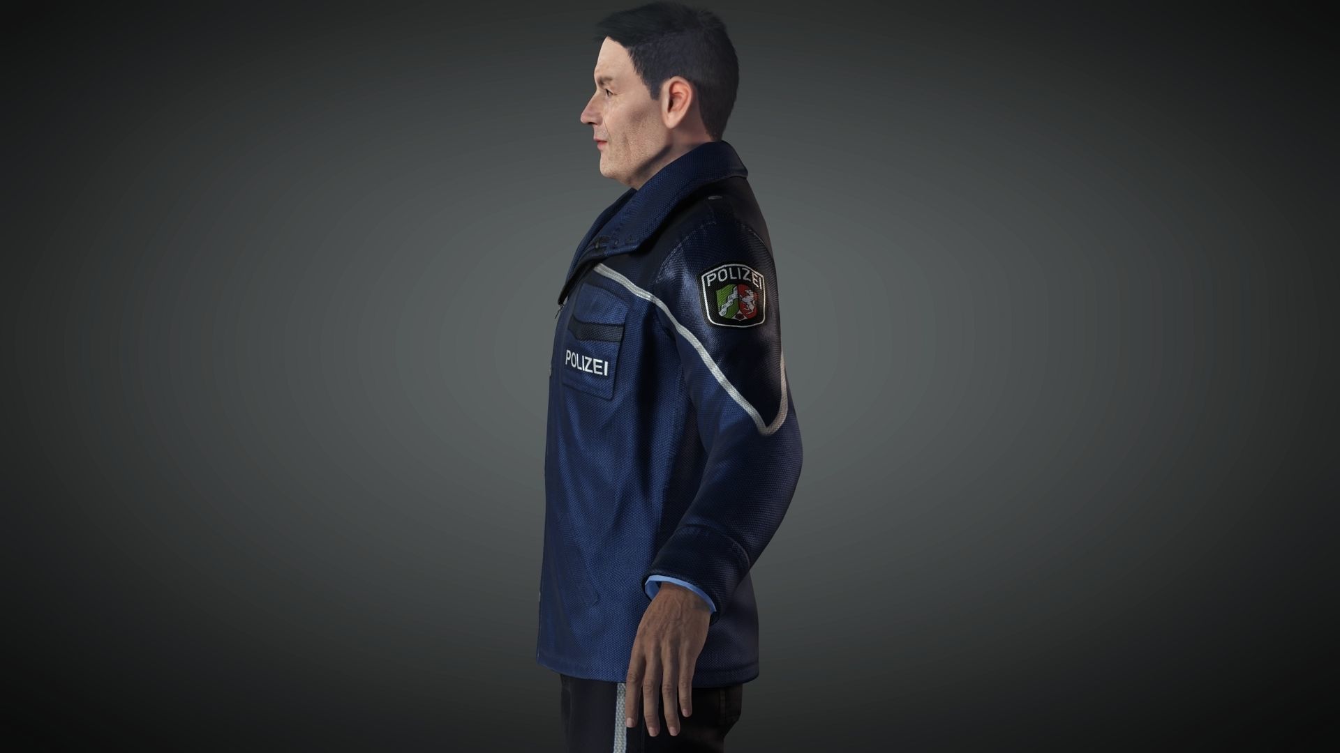 Police man 3d model 3D model rigged | CGTrader