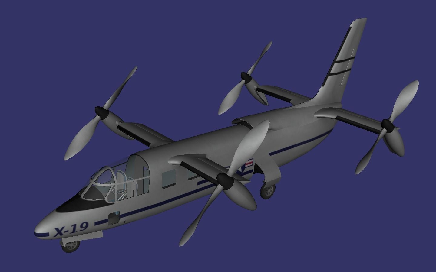 Curtiss-Wright X-19 3D asset | CGTrader