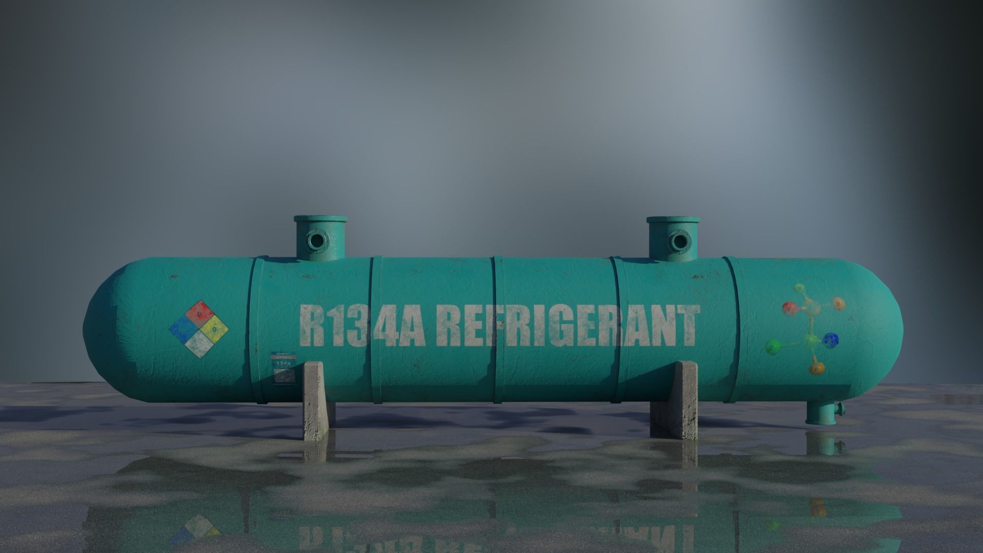 3D model Industrial R134A Refrigerant Storage Tank VR / AR / low-poly ...