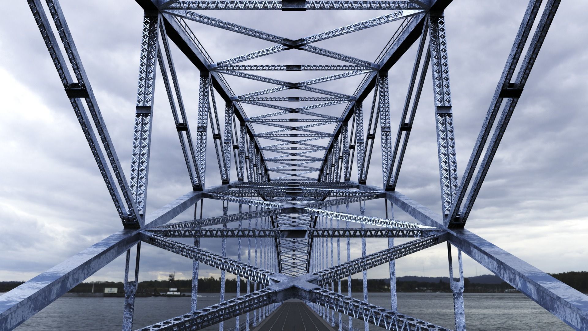 Steel Through Arch Bridge 3D model | CGTrader