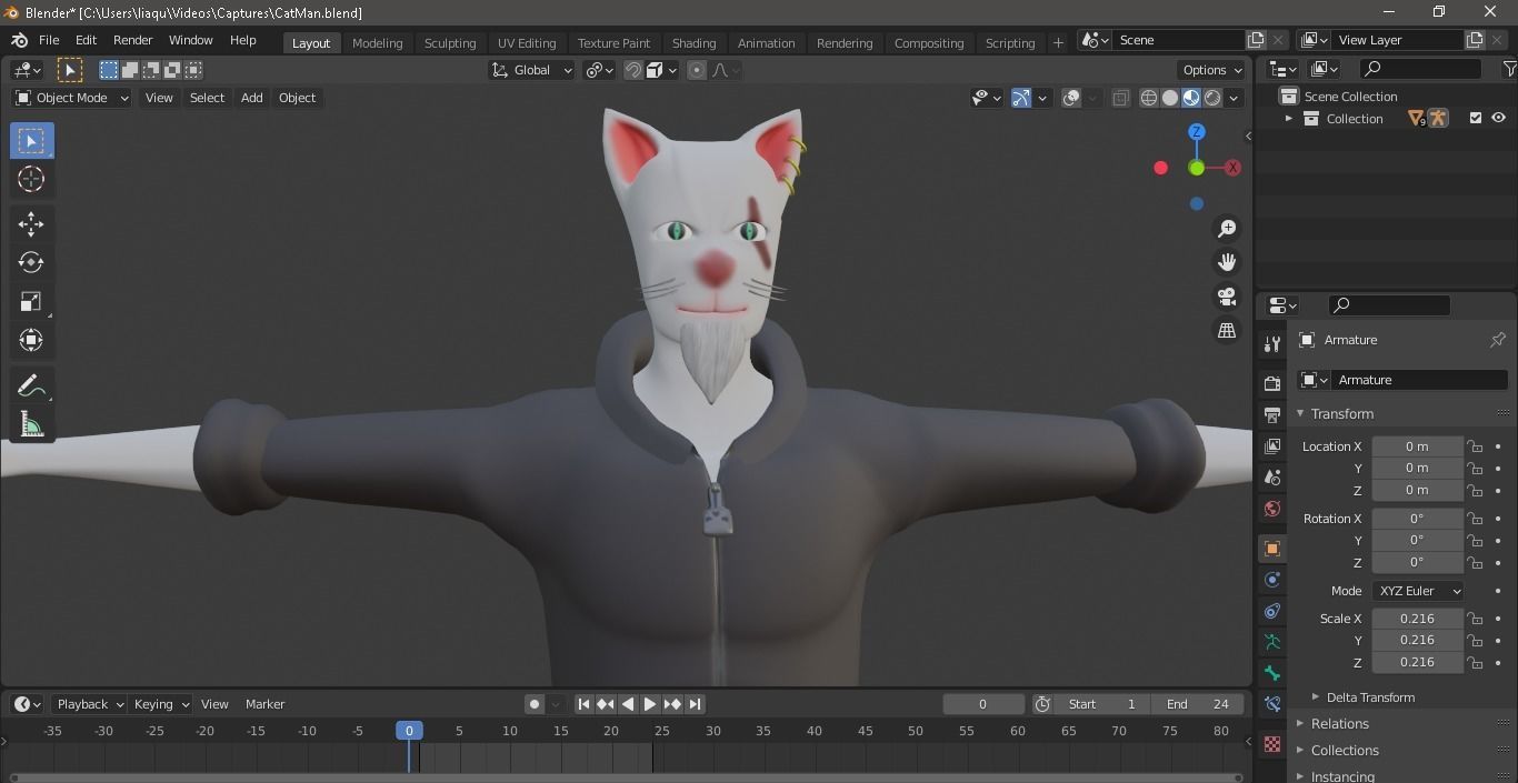 CatMan NonRig free VR / AR / low-poly 3D model | CGTrader
