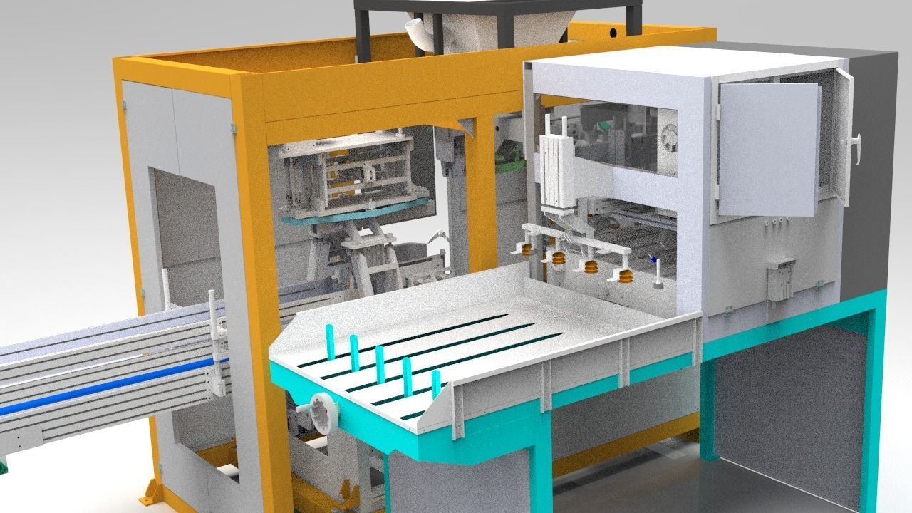 Packaging scale and automatic bagging for open pocket woven bag 3D ...