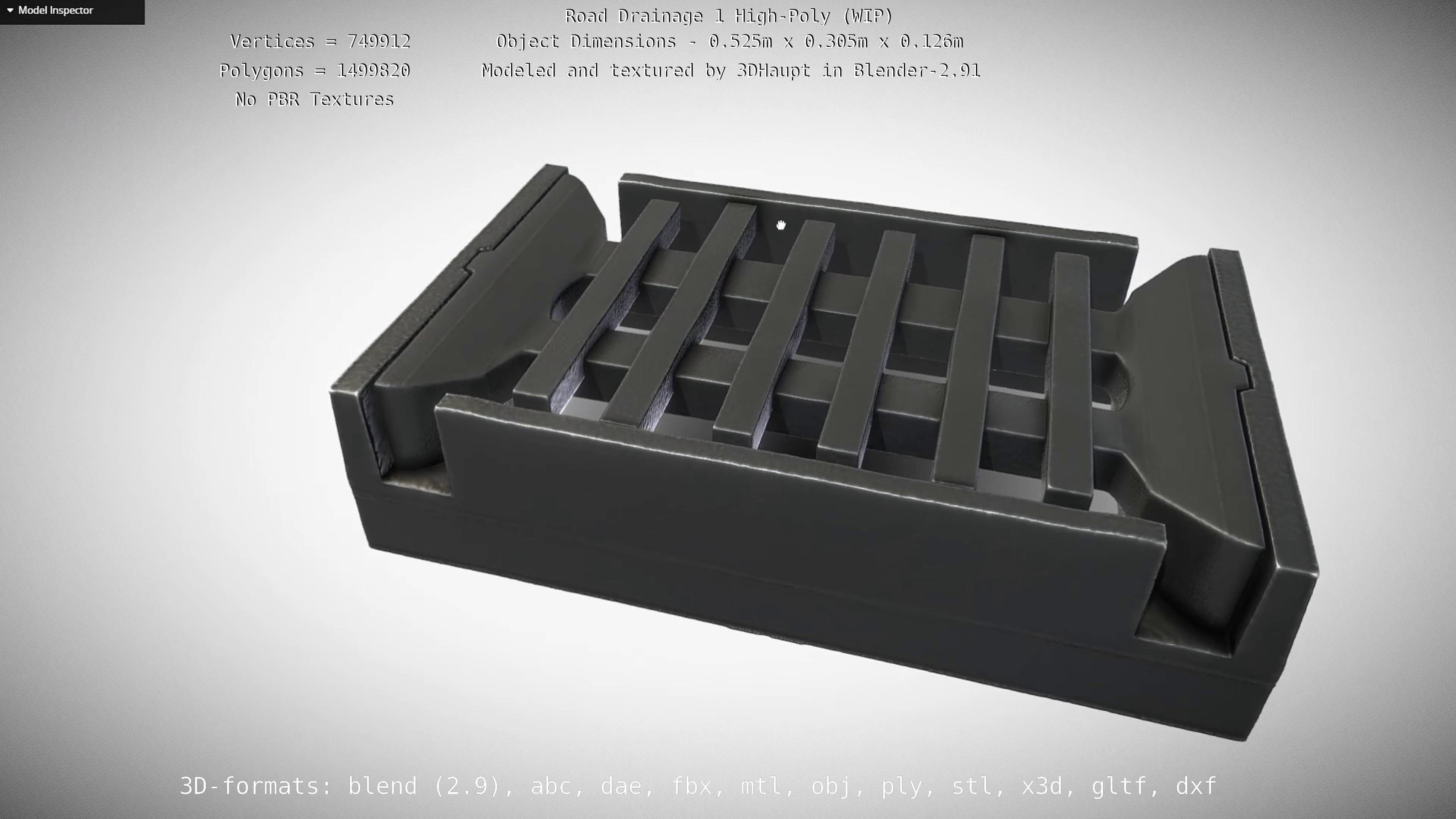 Road Drainage 1 High-Poly WIP 3D model | CGTrader