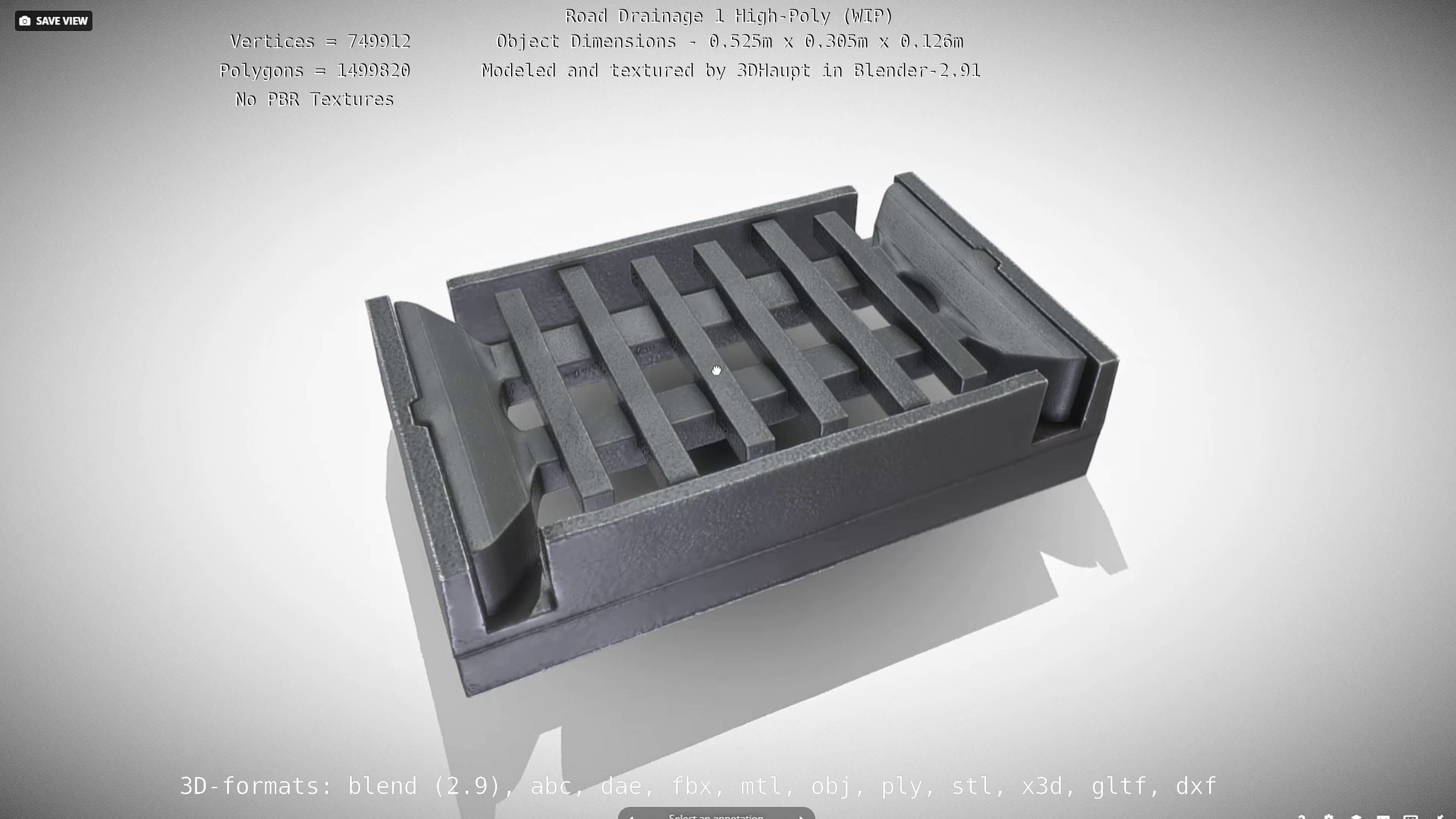 Road Drainage 1 High-Poly WIP 3D model | CGTrader