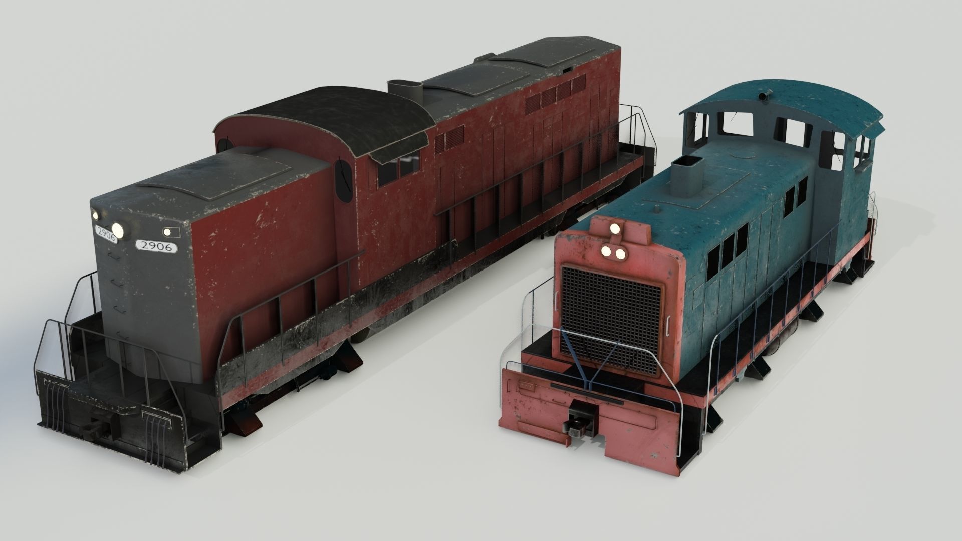 Two diesel locomotive 3D models 3D Model Collection | CGTrader