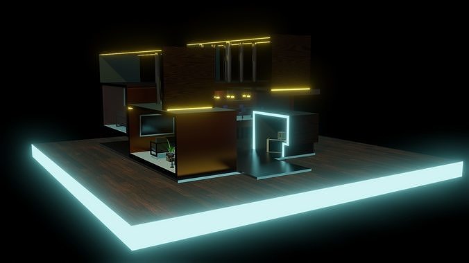3D model modern house VR / AR / low-poly | CGTrader