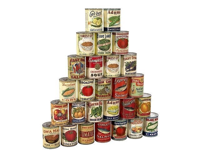 3D model Retro Canned Food VR / AR / low-poly | CGTrader