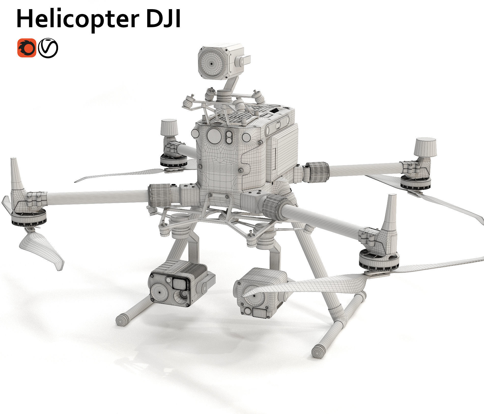 Helicopter DJI Matrice 300 RTK Combo 3D model rigged | CGTrader