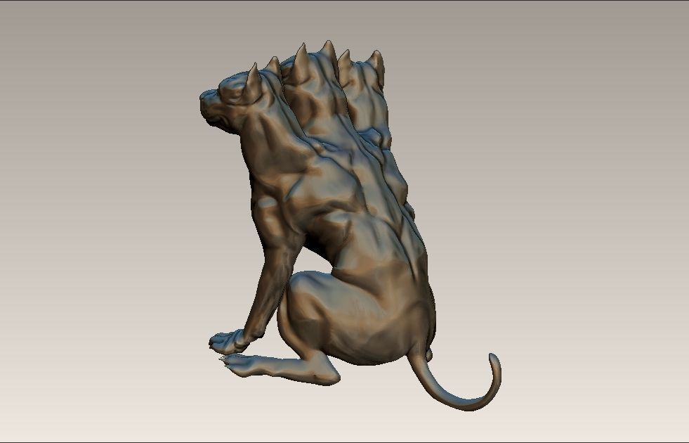 Sitting Cerberus pitbull model 3D model 3D printable | CGTrader
