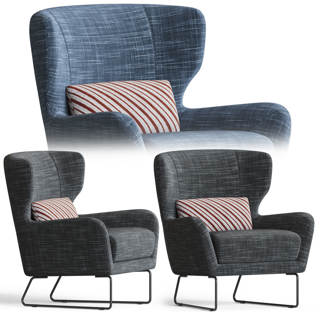 Mboise Fabric Accent Chair Macys 3D model | CGTrader