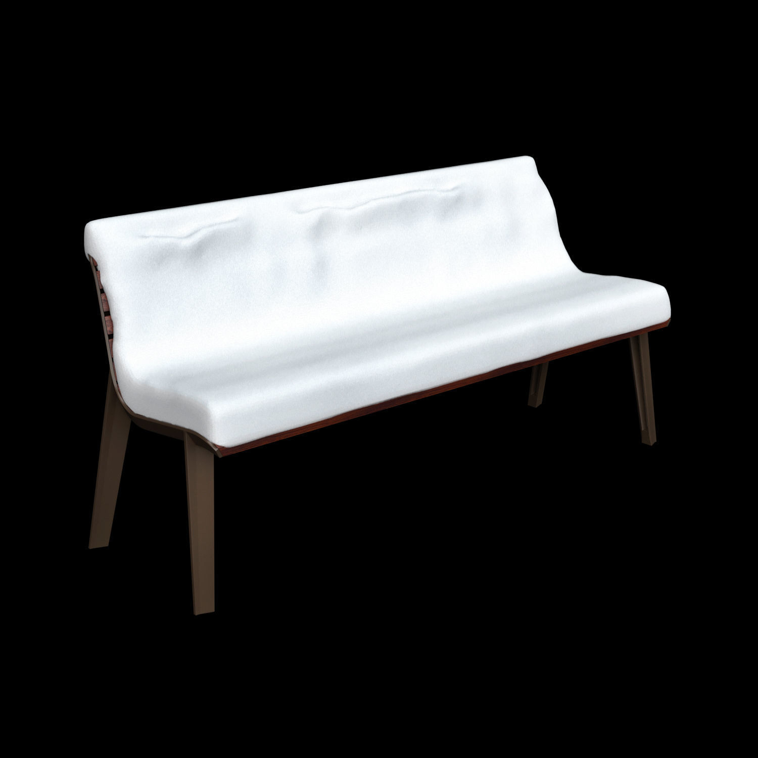 Mmcite Emau park bench under the snow 3D model | CGTrader