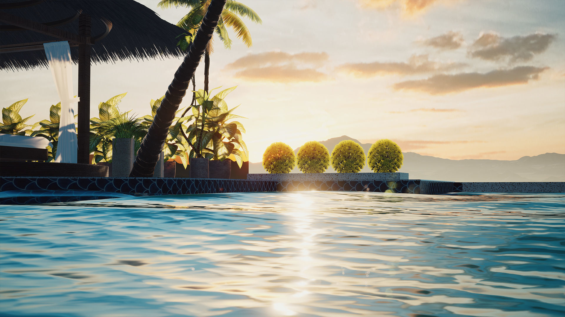 Exterior Beach Resort Scene File 3D model | CGTrader