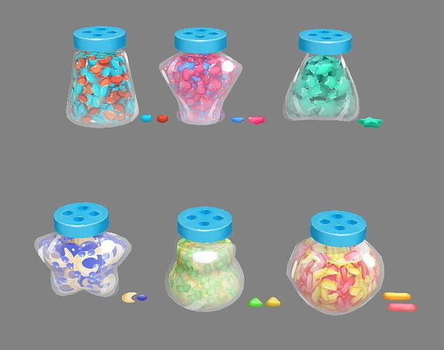 3D model Cartoon Candies - Glass Jar - Sweets VR / AR / low-poly | CGTrader