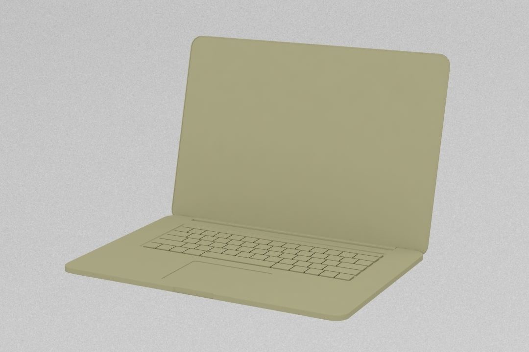 Laptop 3D model 3D printable MAX OBJ 3DS FBX STL