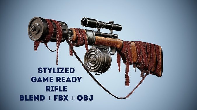 3D model Stylized Rifle 4k PBR VR / AR / low-poly | CGTrader