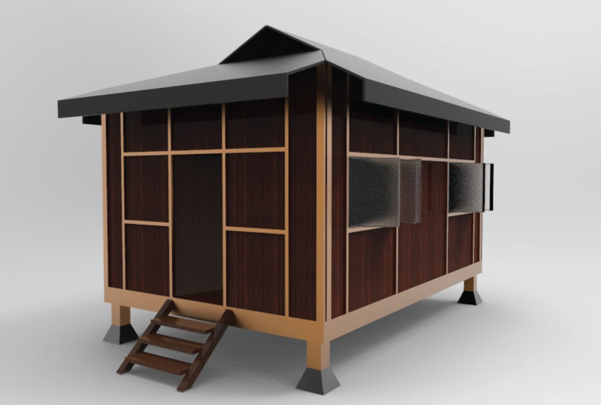3D model 3D Shelter Rumah Melayu Limas VR / AR / low-poly | CGTrader