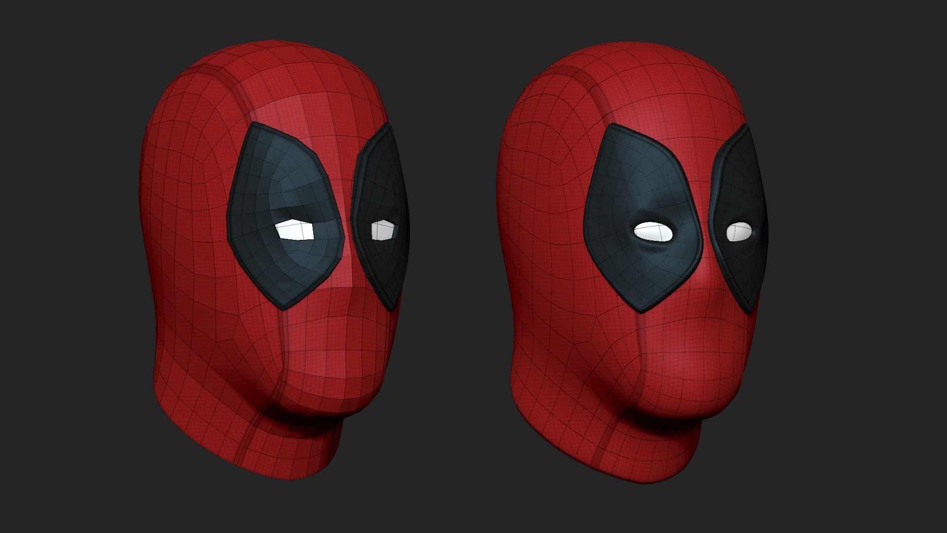 3D model Deadpool Mask - Character Design - Marvel Hero VR / AR / low ...