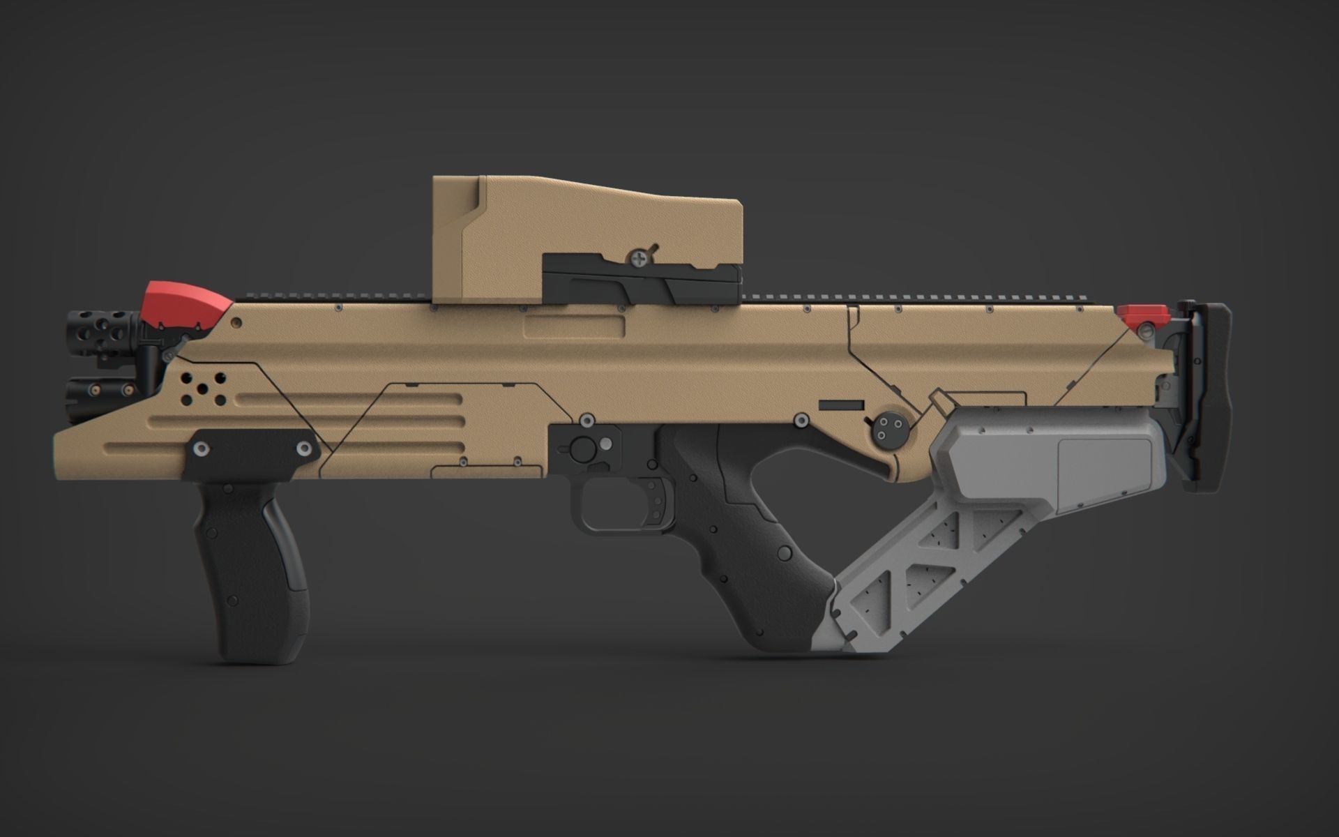 Cousar Crowe Assault Rifle 3D model | CGTrader