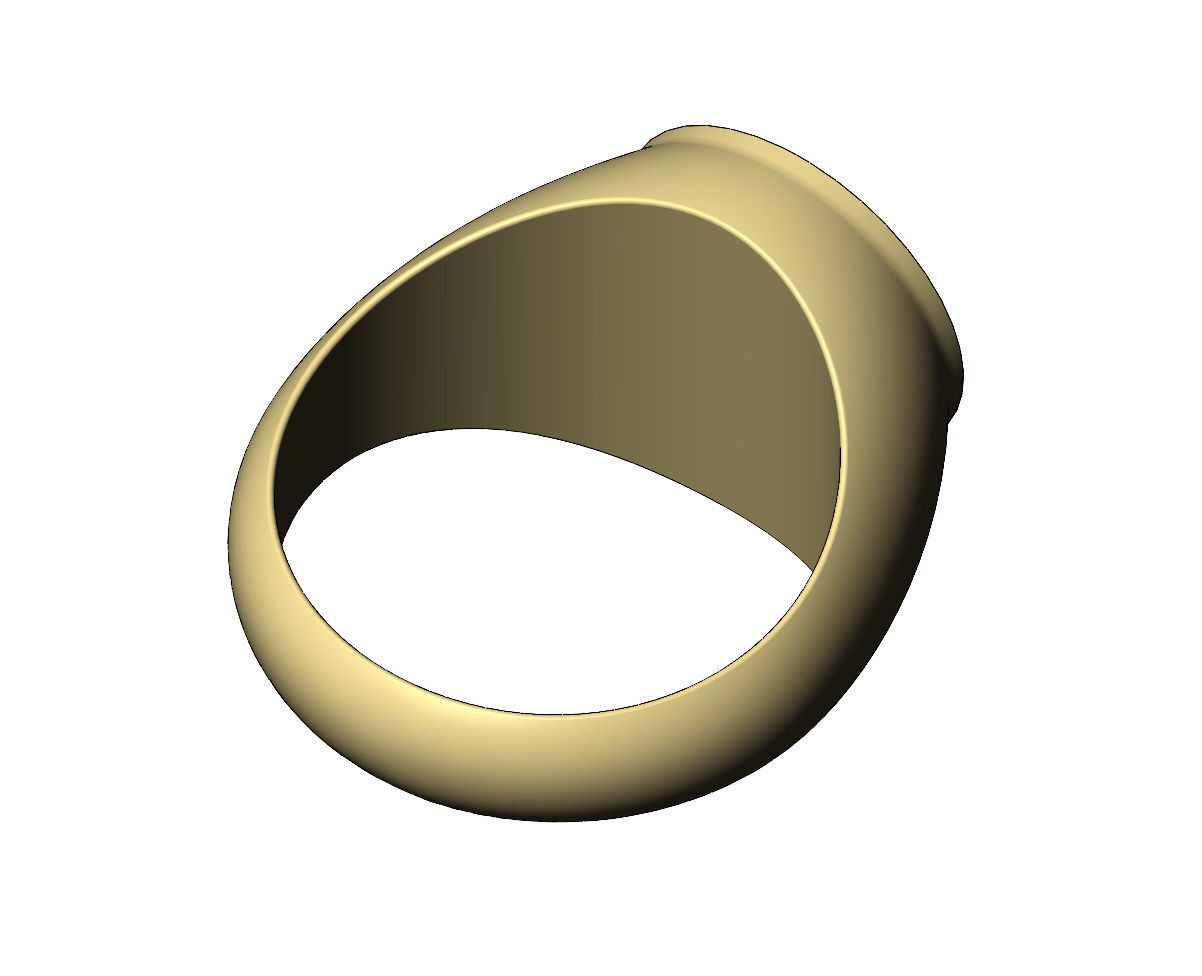 Hollow 12mm round top signet ring blanks 3D model 3D printable | CGTrader
