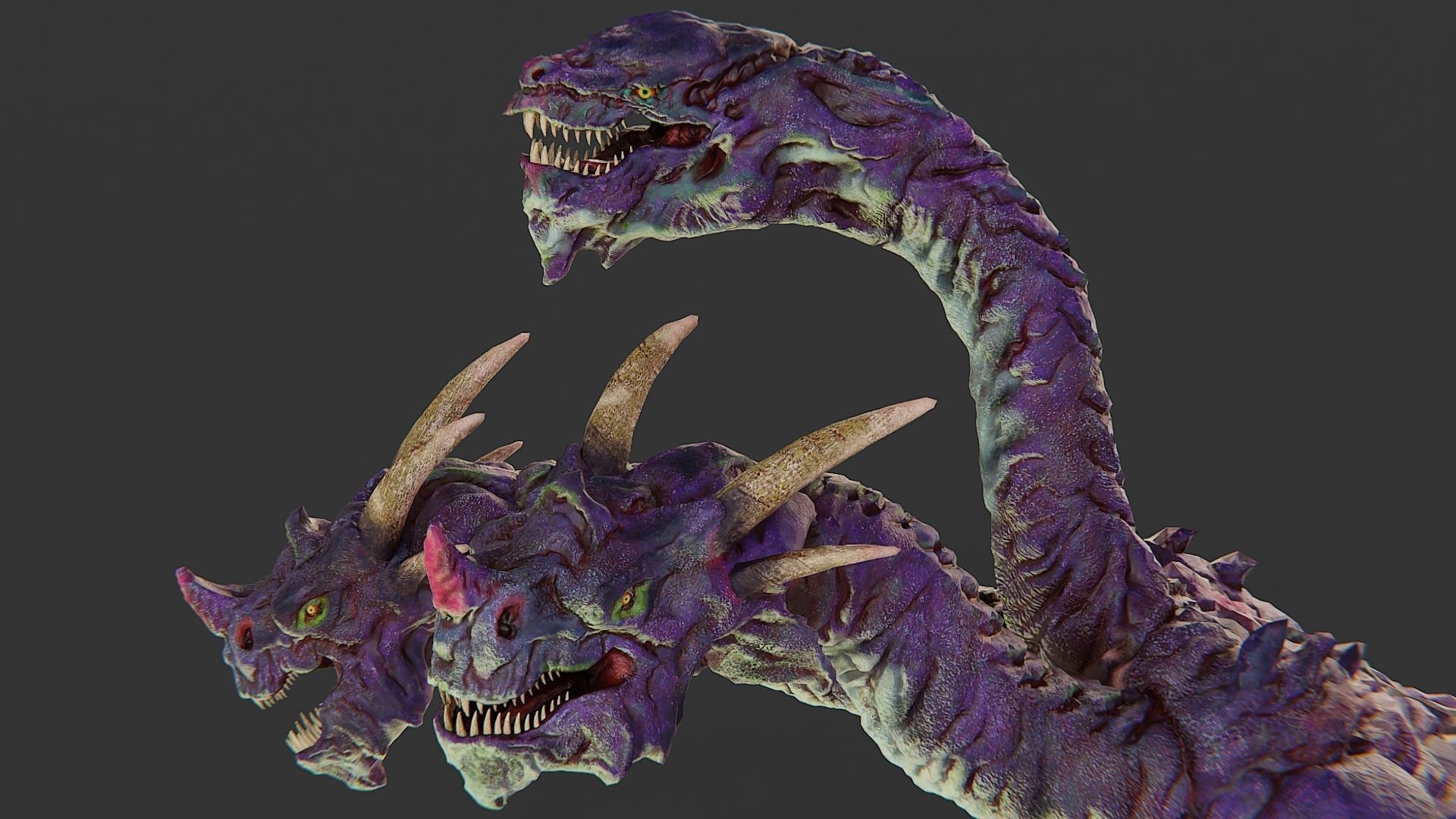 3D model Fantasy hydra creature mythological character VR / AR / low ...
