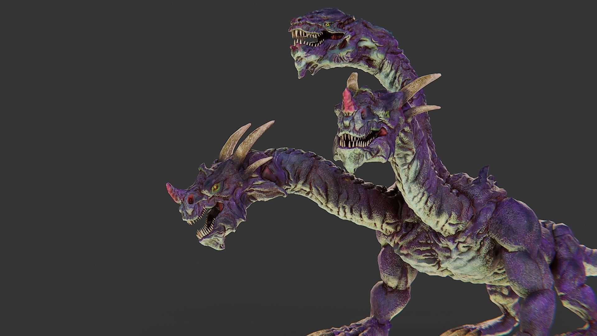 3D model Fantasy hydra creature mythological character VR / AR / low ...