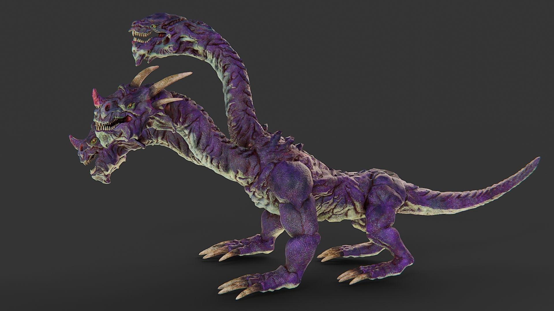 3D model Fantasy hydra creature mythological character VR / AR / low ...