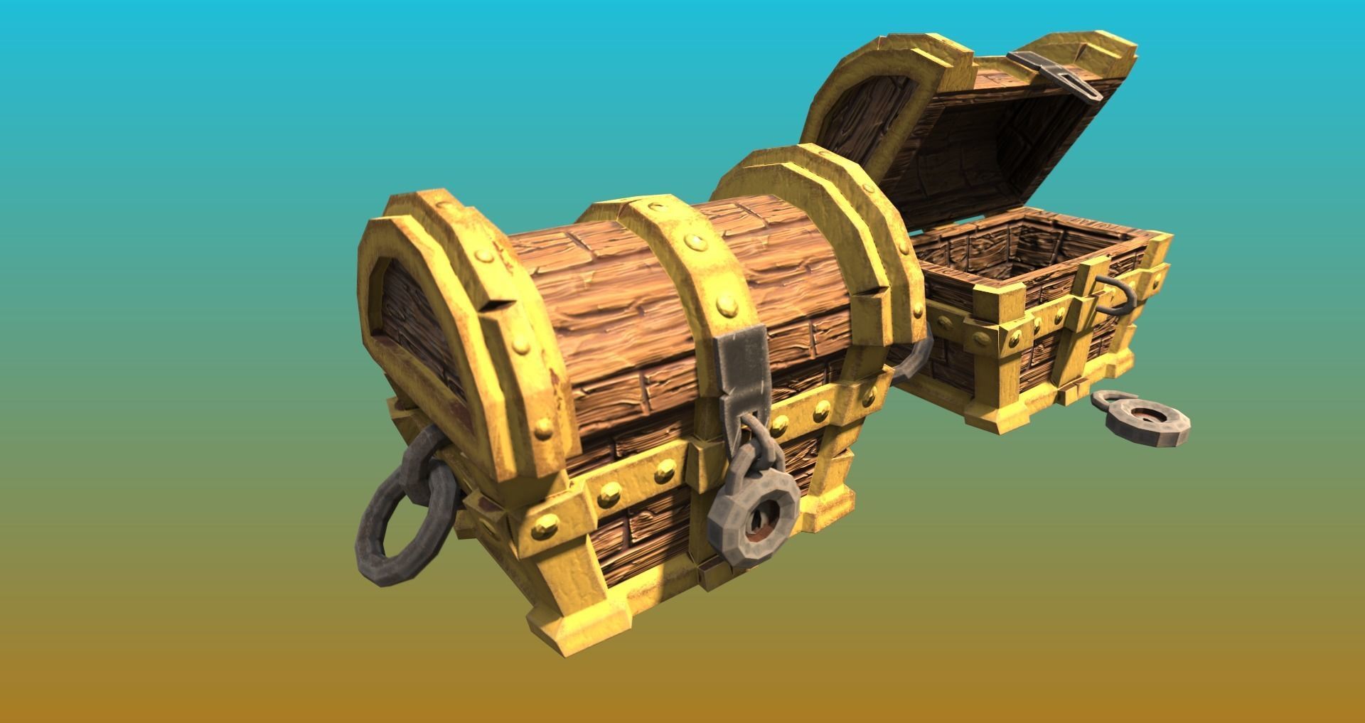 3D model Cartoon Pirate Chest Game Ready VR / AR / low-poly | CGTrader