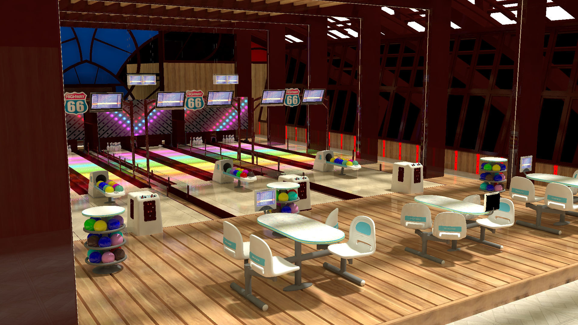 Bowling alley 3D model | CGTrader