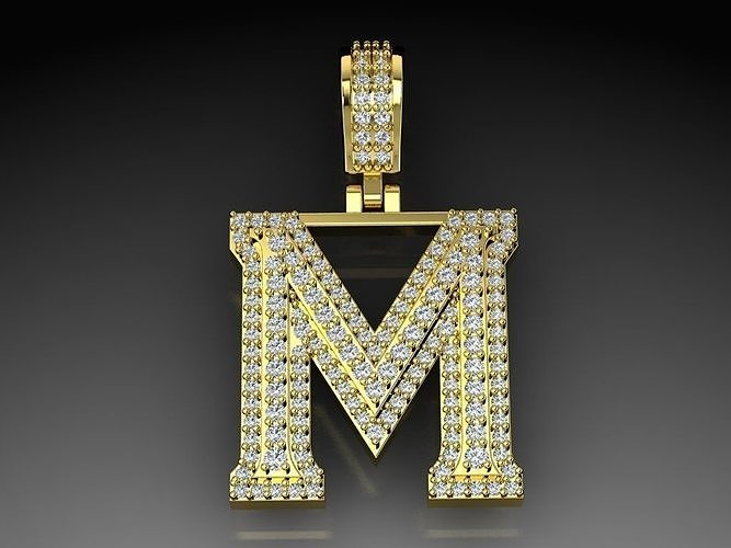 M Alphabet In 3d