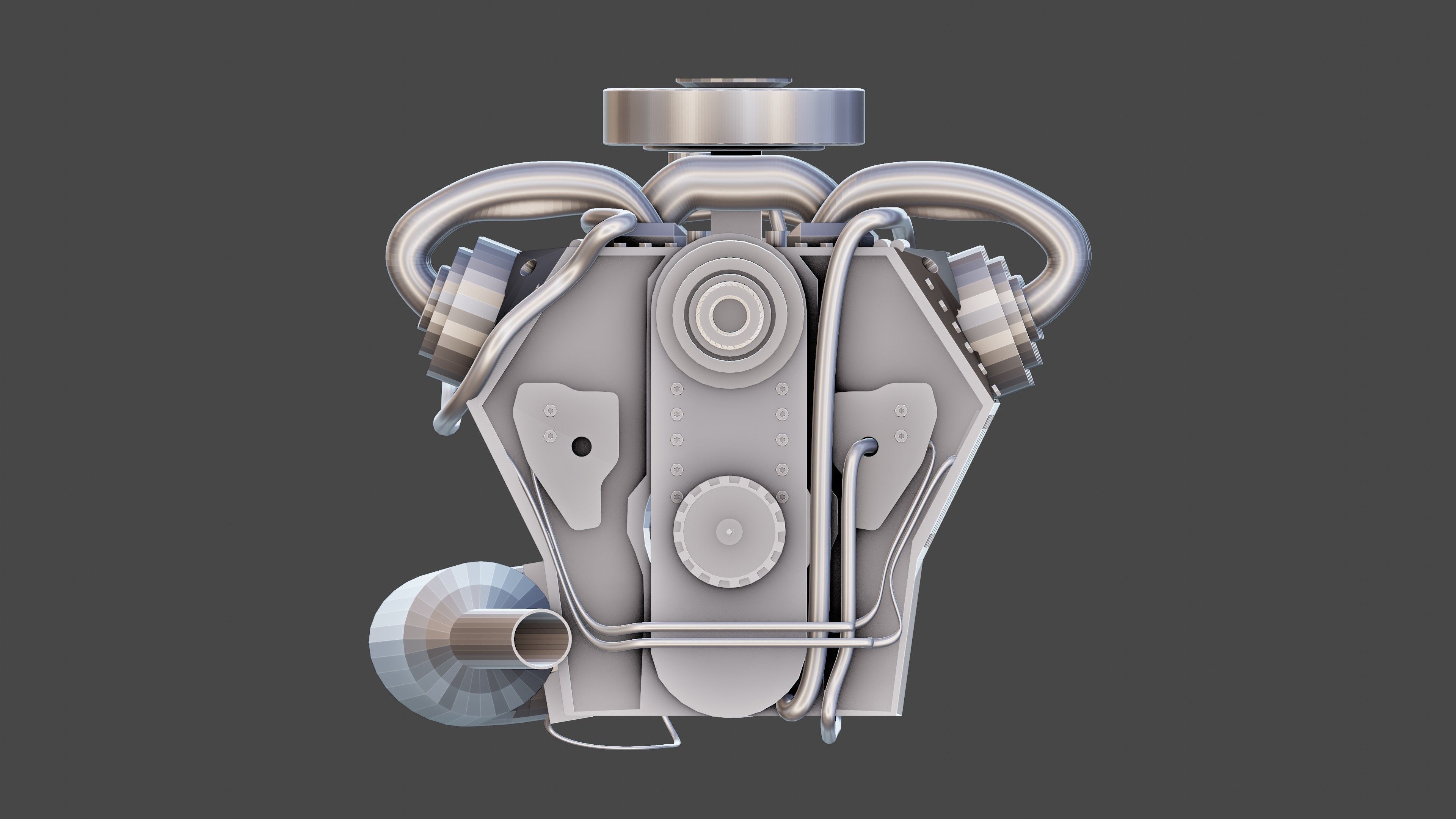 3D model Low poly V8 engine VR / AR / low-poly | CGTrader