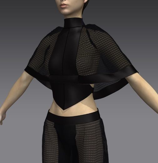 multiple objects woman see trough cutout leather outfit 3D model | CGTrader