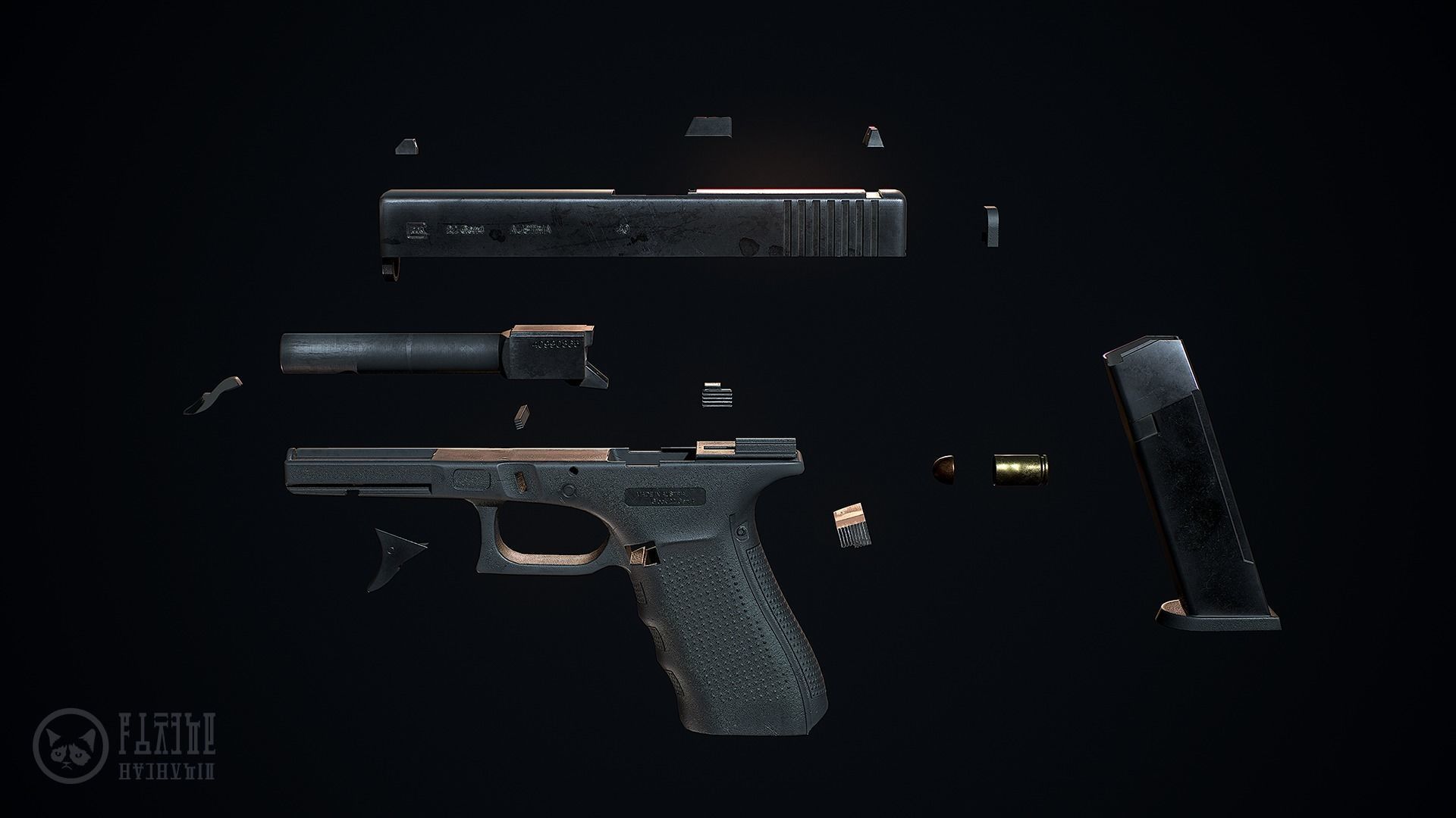 3D model Glock 22-4 handgun VR / AR / low-poly | CGTrader