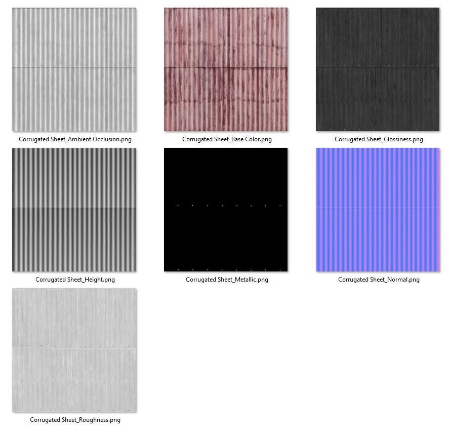 Corrugated Sheet PBR Texture Texture | CGTrader