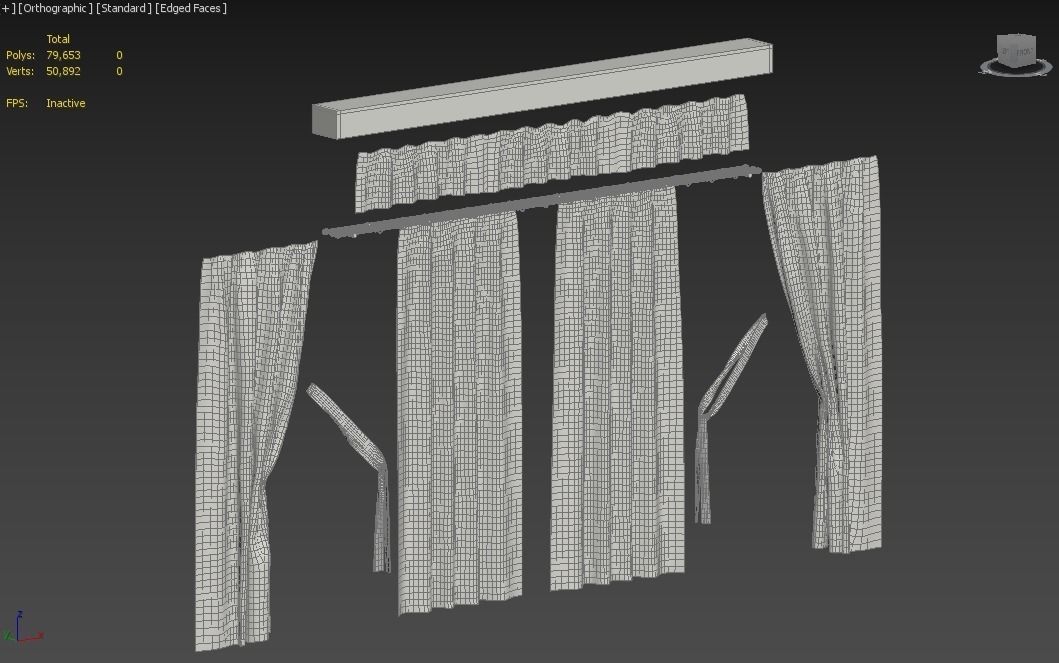 Curtain PBR 3d model 3D model | CGTrader