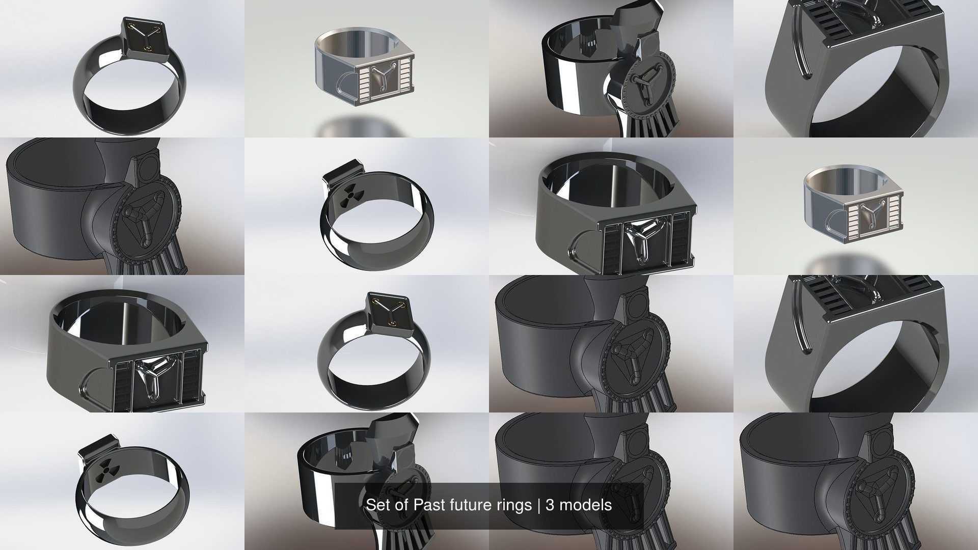Set of Past future rings 3D Model Collection | CGTrader