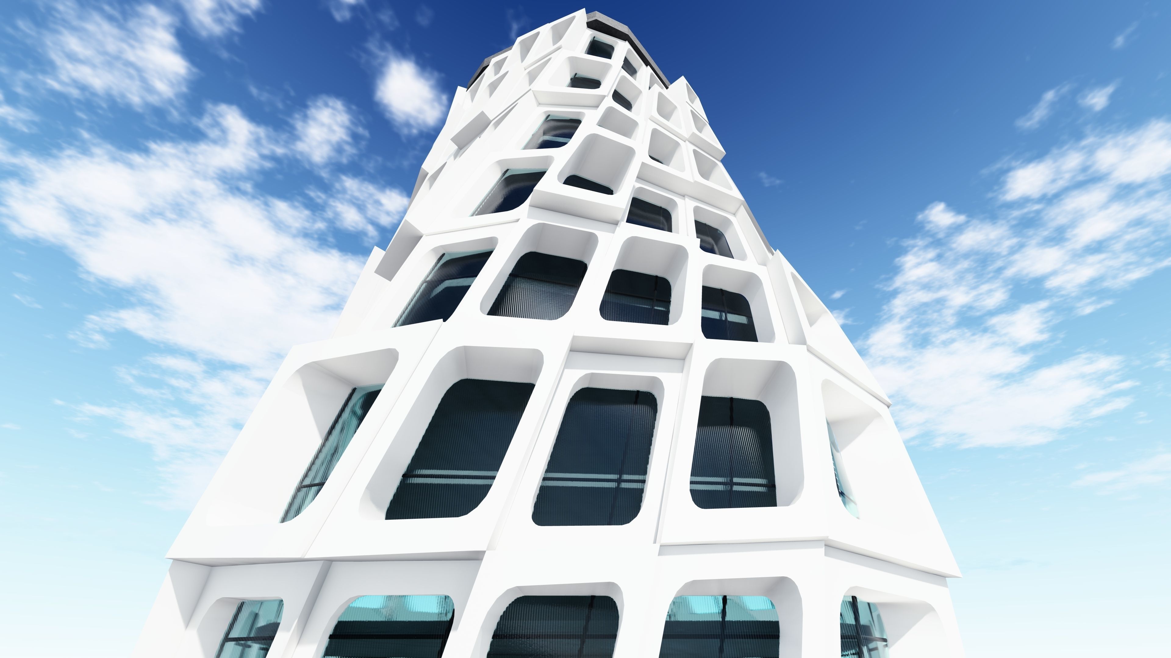 Futuristic Parametric Tower 2 3D model | CGTrader