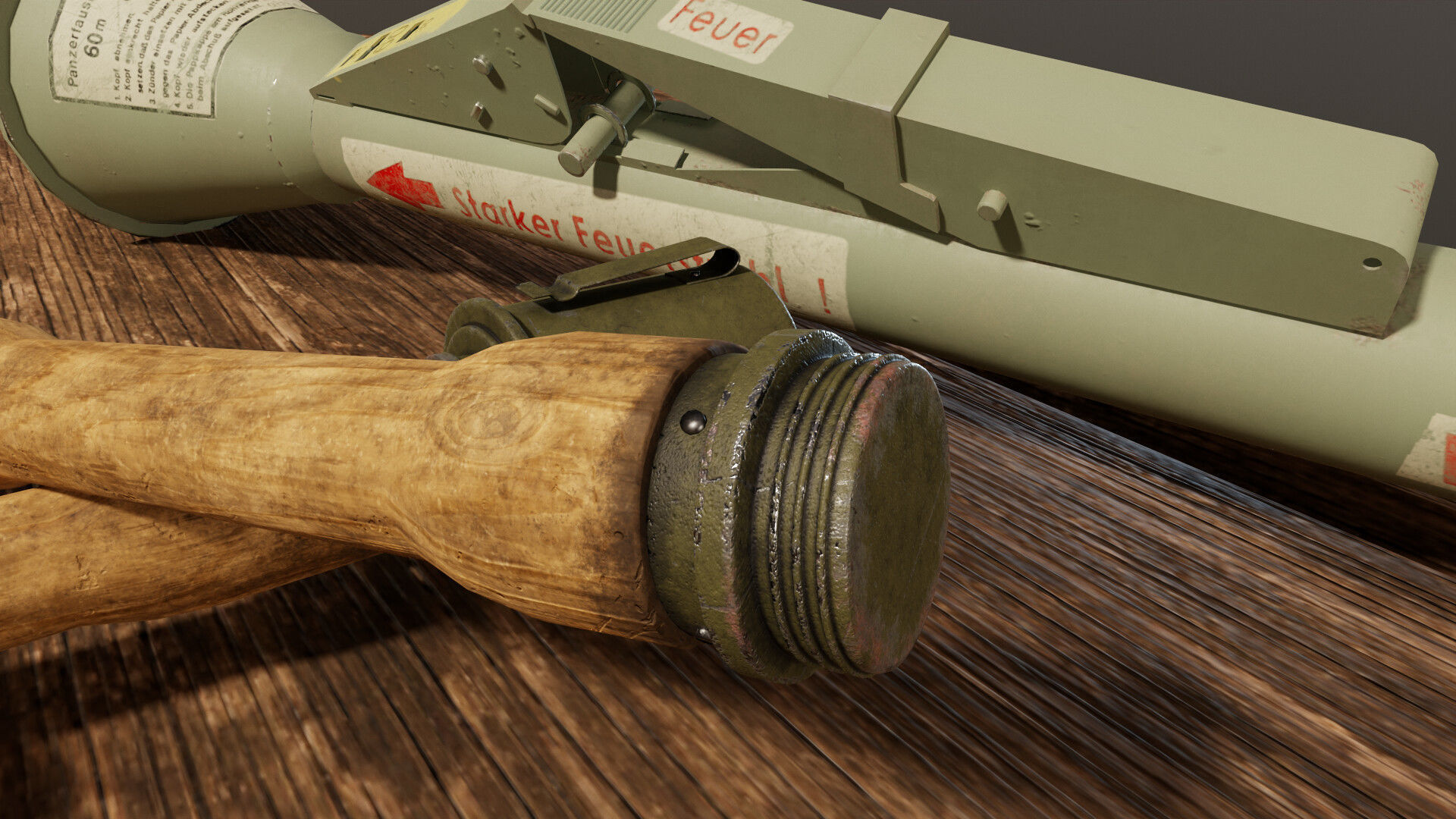 3D model MP 40 Panzerfaust 60 Stick Hand Grenade VR / AR / low-poly | CGTrader