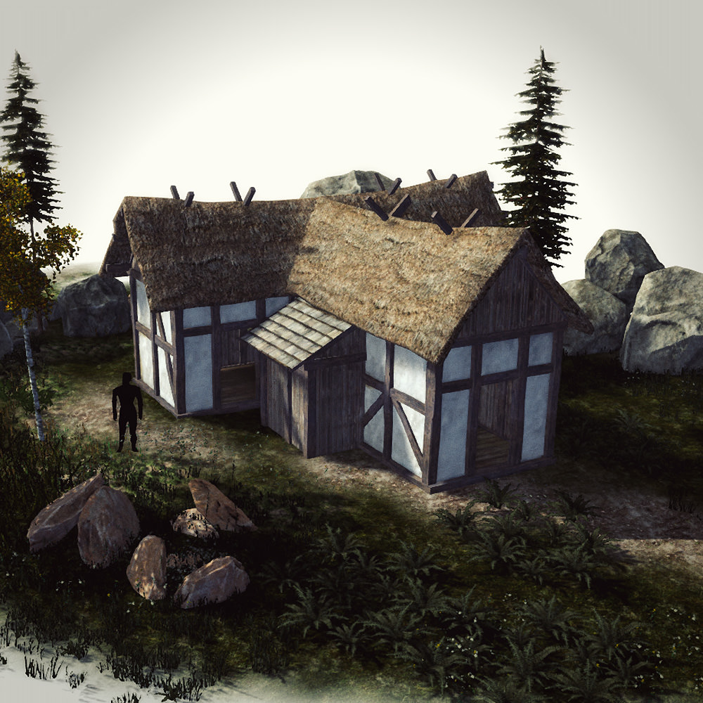 FREE Medieval Buildings Sample Model free VR / AR / low-poly 3D model ...
