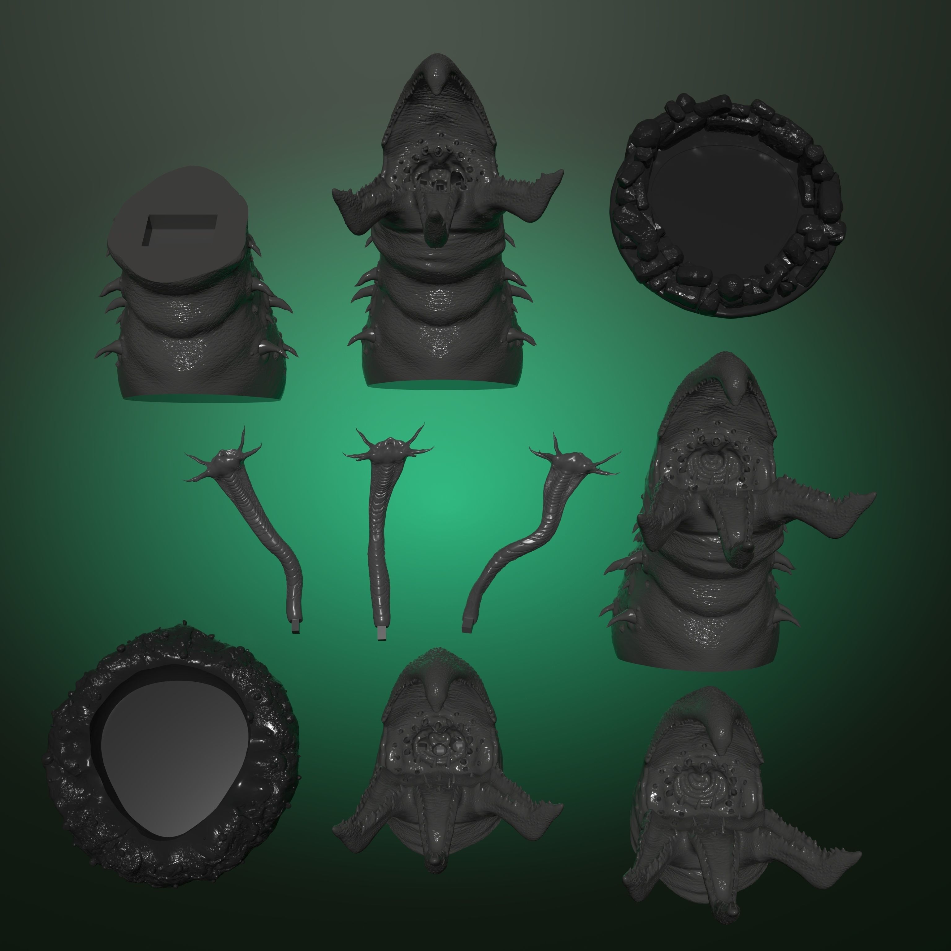 TREMORS Graboid Statue - - 3D Print Model FanMade STL Figurine 3D model ...