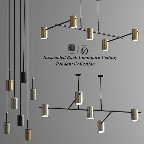 Suspended Rack Luminaire Ceiling Pendant 3D model | CGTrader