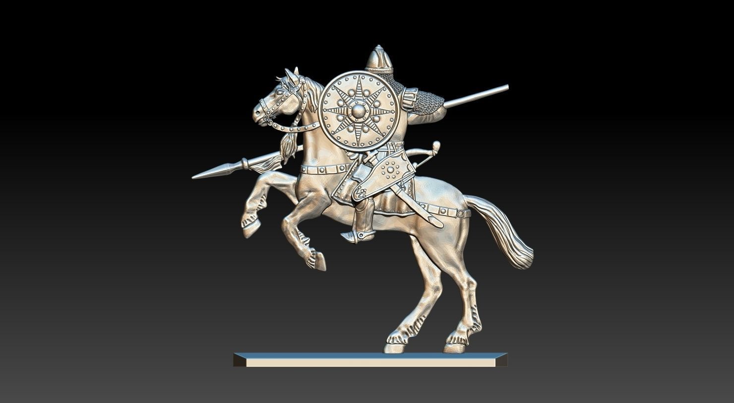 Polovtsian horseman with a spear 3D model 3D printable | CGTrader