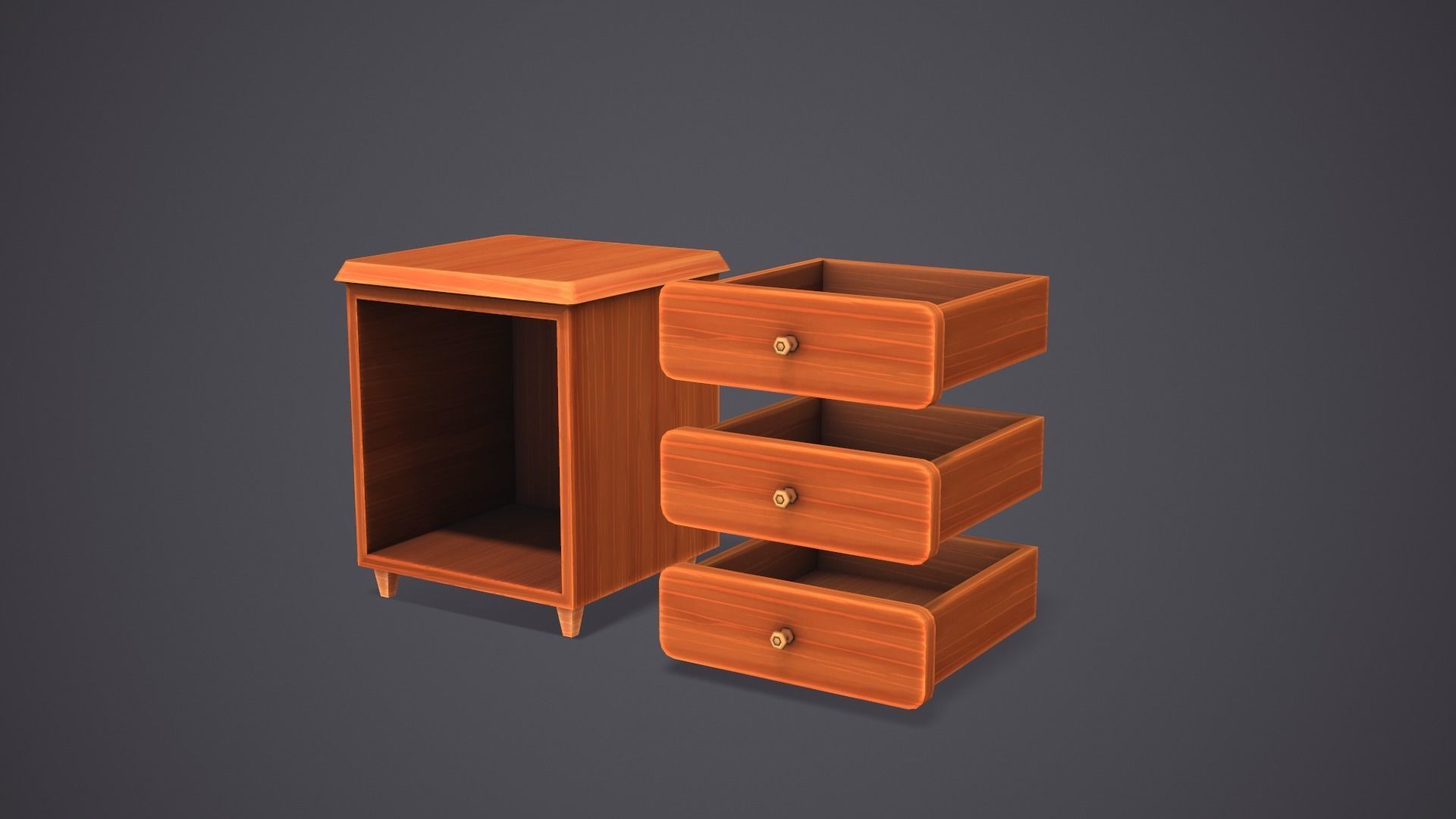 3D model Stylized Drawer Cabinet Cartoon VR / AR / low-poly | CGTrader