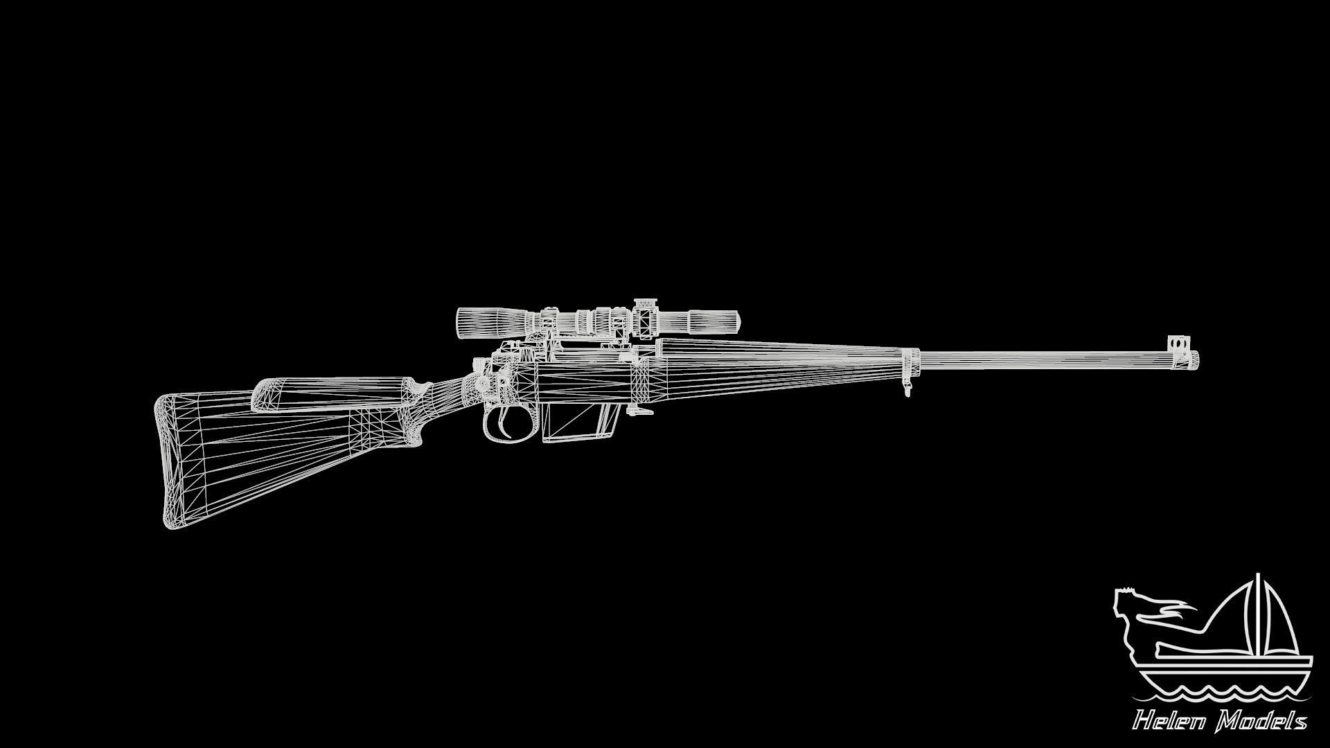 L42A1 Sniper Rifle PBR 3D model 3D model | CGTrader