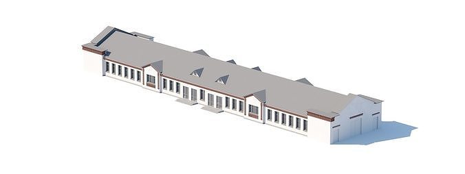 Mid-poly public city building 3D model | CGTrader